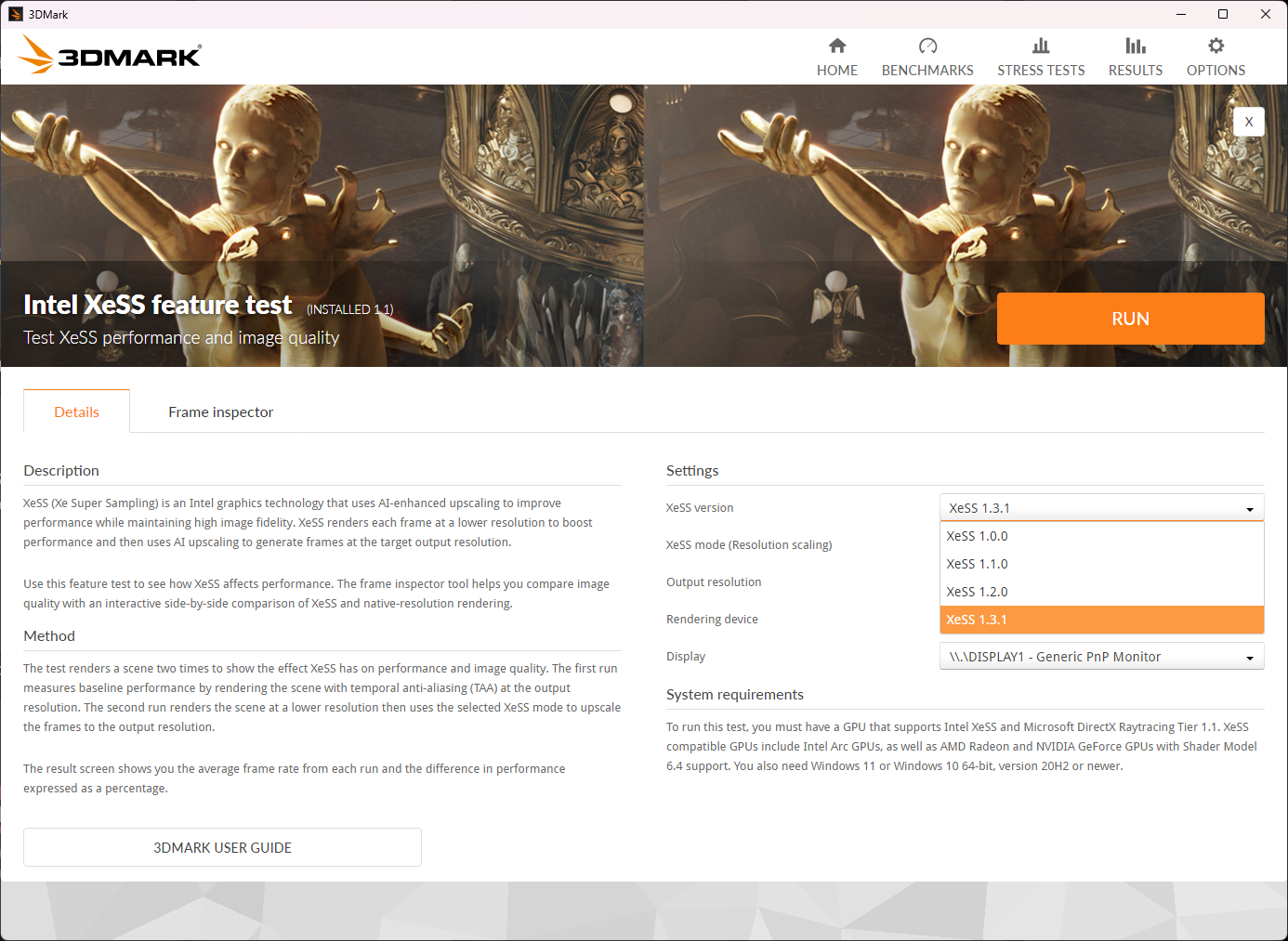 Test the latest version of Intel XeSS in 3DMark